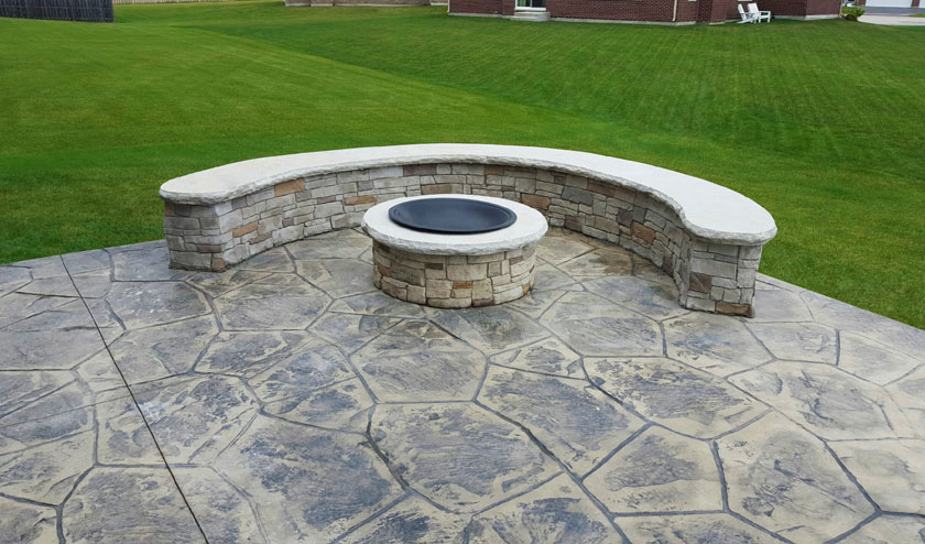 Resurfaced Concrete Seat Walls and Fire Pits | Concrete Craft